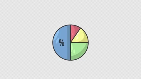 pie chart diagram animated icon, round d... | Stock Video | Pond5