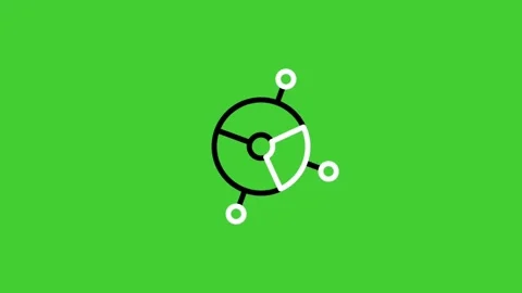 Pie chart statistics animated icon on gr... | Stock Video | Pond5
