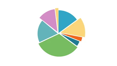 Pie charts animation. percent circle rou... | Stock Video | Pond5