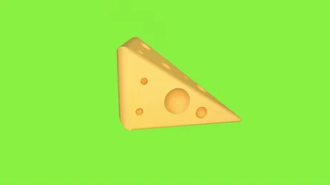 A piece of cheese rotates on a green scr... | Stock Video | Pond5