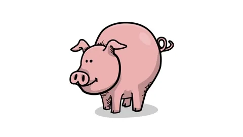 pig cute Sketch and 2d animation | Stock Video | Pond5