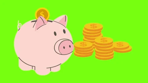 Piggy bank money saving animated motion ... | Stock Video | Pond5