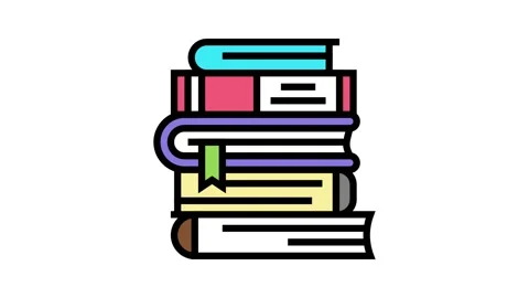 pile books color icon animation | Stock Video | Pond5