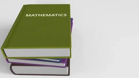 Pile of books on MATHEMATICS. 3D animati... | Stock Video | Pond5