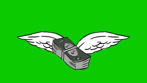 pile of cash - animation - wings - green... | Stock Video | Pond5