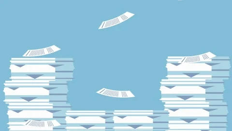 pile documents sheets formats animation | Stock Video | Pond5