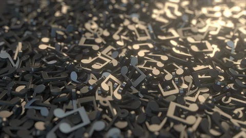 Pile of musical notes. Conceptual 3D ani... | Stock Video | Pond5
