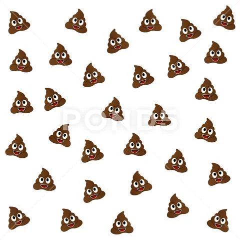 Pile of Poo emoji background smiling poops ~ Clip Art #126965275