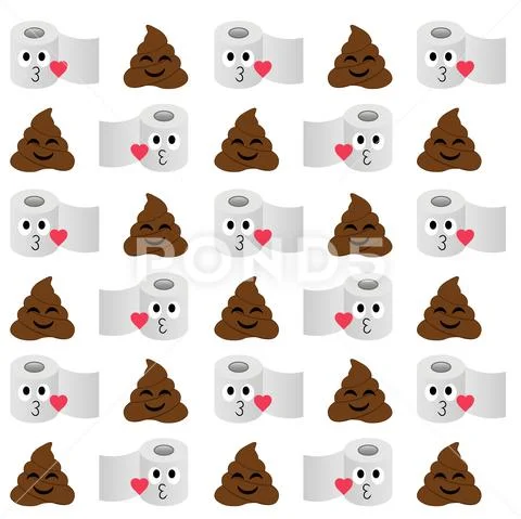 Pile of poop and toilet tissue paper background: Royalty Free #126965274