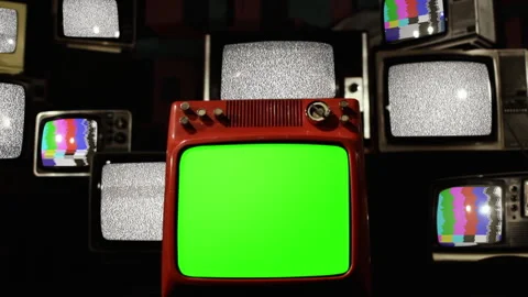Pile of Retro TVs with Color Bars, Stati... | Stock Video | Pond5