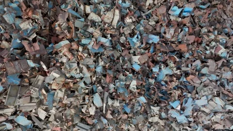 Pile of scrap metal at a recycling plant... | Stock Video | Pond5
