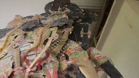 Pile of traditional wayang puppet charac... | Stock Video | Pond5