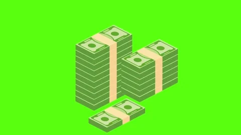 Piles of paper money grow up animation w... | Stock Video | Pond5