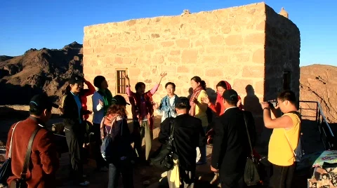 Pilgrims from China. Invocatory prayer. ... | Stock Video | Pond5