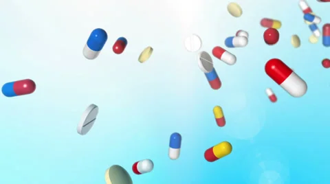 Pill capsules falling loop | Stock Video | Pond5