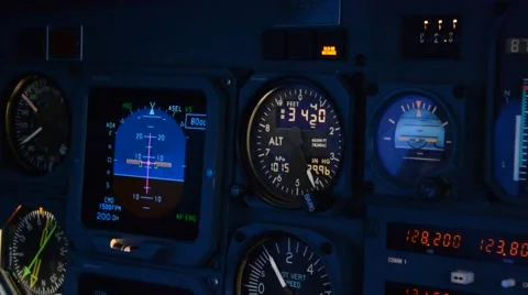 Airplane Cockpit Instruments Stock Video Footage | Royalty Free ...
