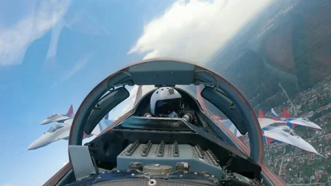 Pilot cabin fighter jet. Russia planes o... | Stock Video | Pond5