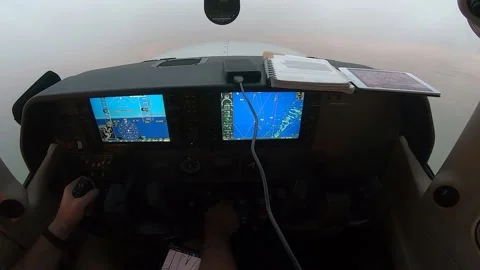 Pilot cabin with screens on the dashboar... | Stock Video | Pond5