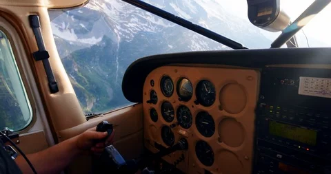 Pilot flying aircraft in cockpit 4k | Stock Video | Pond5