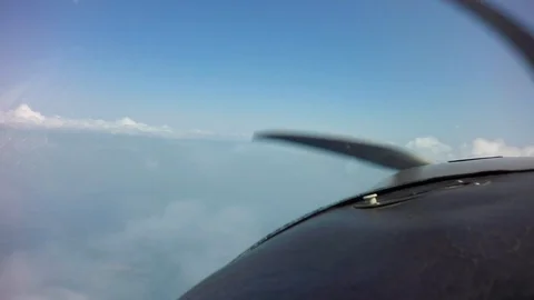 Pilot Looking Out Window in Old Cessna 1... | Stock Video | Pond5