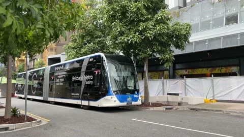 Pilot metro testing, Brisbane metro with... | Stock Video | Pond5