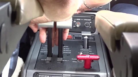 pilot placing hand throttle ready take o... | Stock Video | Pond5