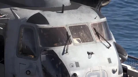 Pilots in cockpit of CH-53 Super Stallio... | Stock Video | Pond5