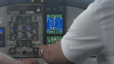 Pilots touching digital interface screen... | Stock Video | Pond5
