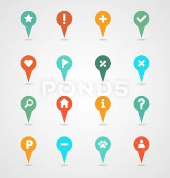 Pin map icon set. Map pointer. Map markers ~ Clip Art #111559587