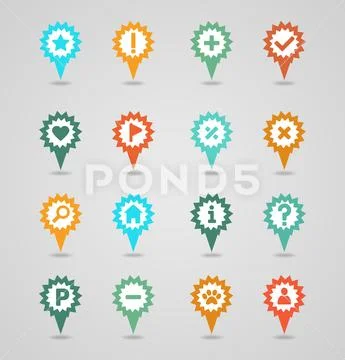 Pin map icon set. Map pointer. Map markers: Royalty Free #111559650