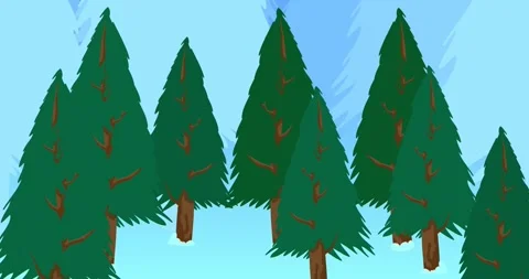 Pine Tree forest, winter background anim... | Stock Video | Pond5
