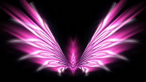 Pink abstract wings gate isolated on bla... | Stock Video | Pond5