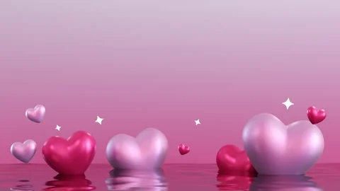 Pink animated background with shiny hear... | Stock Video | Pond5