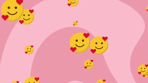 Pink Animated Background Smiley Emoticon... | Stock Video | Pond5