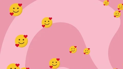 Pink Animated Background Smiley Emoticon... | Stock Video | Pond5