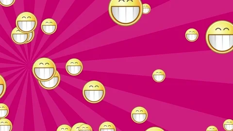 Pink Animated Background Smiley Emoticon... | Stock Video | Pond5