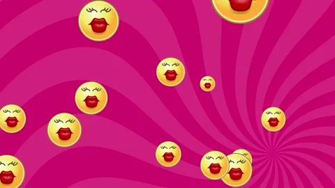 Pink Animated Background Smiley Emoticon... | Stock Video | Pond5