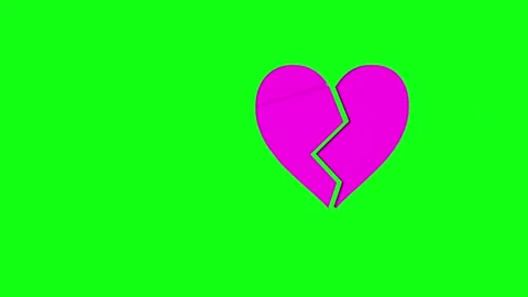 Pink broken heart on a green screen back... | Stock Video | Pond5