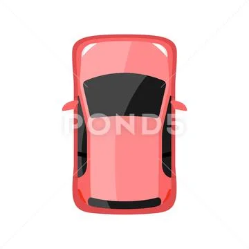 Pink car top view vector illustration Illustration #252771816