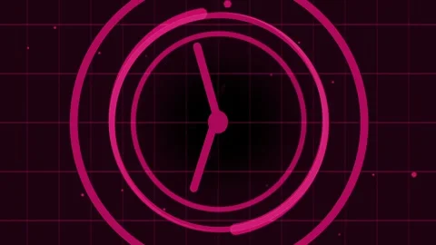 Pink color clock animation. minimalistic... | Stock Video | Pond5