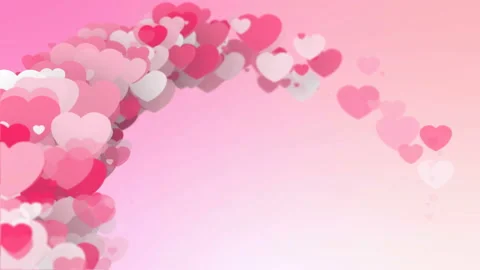 Pink color heart flying on gradient back... | Stock Video | Pond5