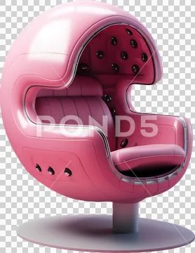 Pink futuristic chair, transparent background Stock Image #243844006