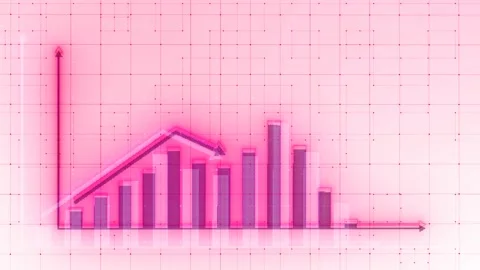 Pink glowing business graph chart animat... | Stock Video | Pond5