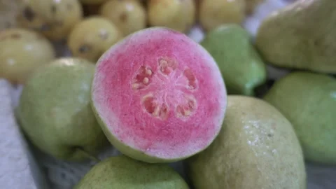 pink Guava,Ripe apple guavas,Psidium gua... | Stock Video | Pond5
