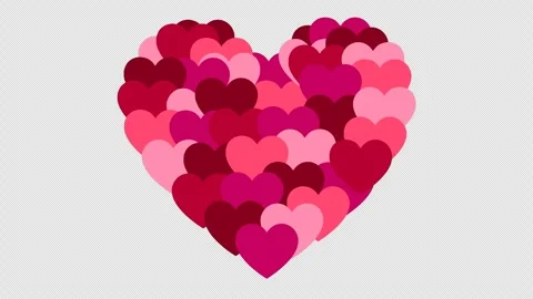 Pink hearts making heart shape Animation | Stock Video | Pond5