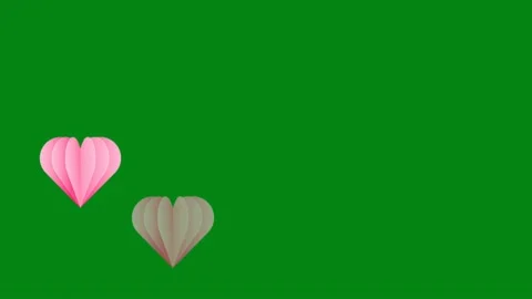 Pink hearts motion graphics with green s... | Stock Video | Pond5