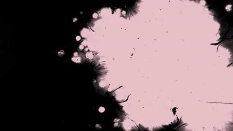 Pink ink, liquid paint, ink splash on bl... | Stock Video | Pond5