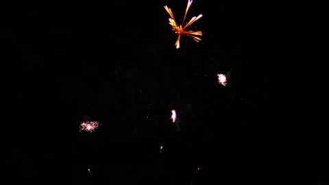 pink lilac blue sparks scatter fireworks... | Stock Video | Pond5