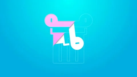 Pink line Ancient column icon isolated o... | Stock Video | Pond5