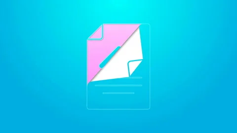 Pink line Document with graph chart icon... | Stock Video | Pond5